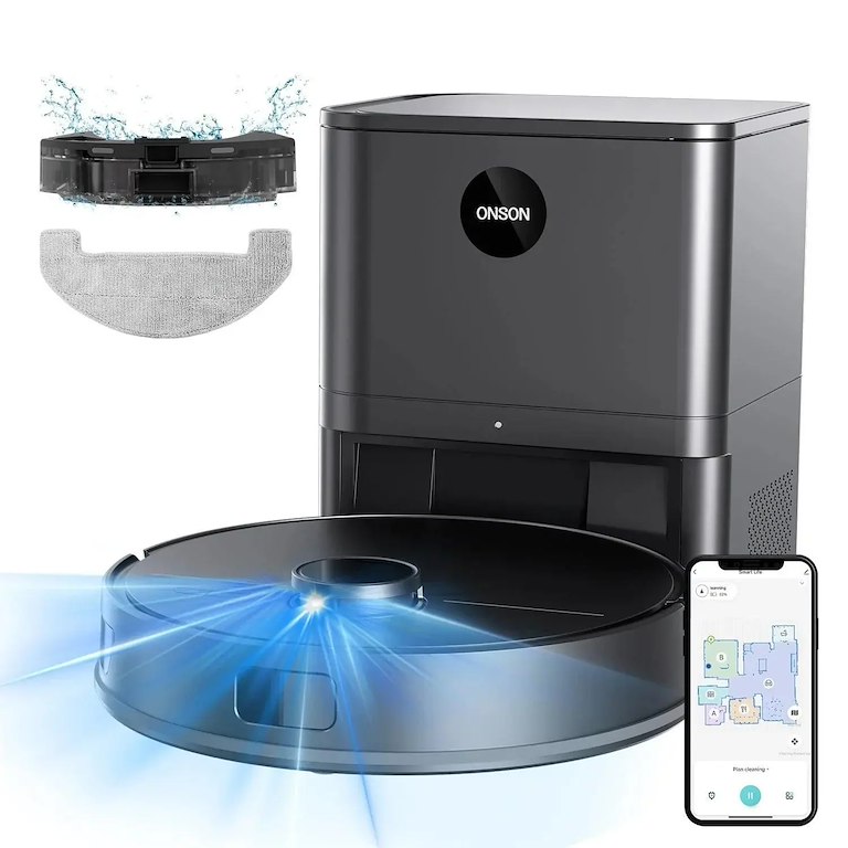 SmartHome Pametni robot usisivač 3u1 M30, 2500 Pa, Crni