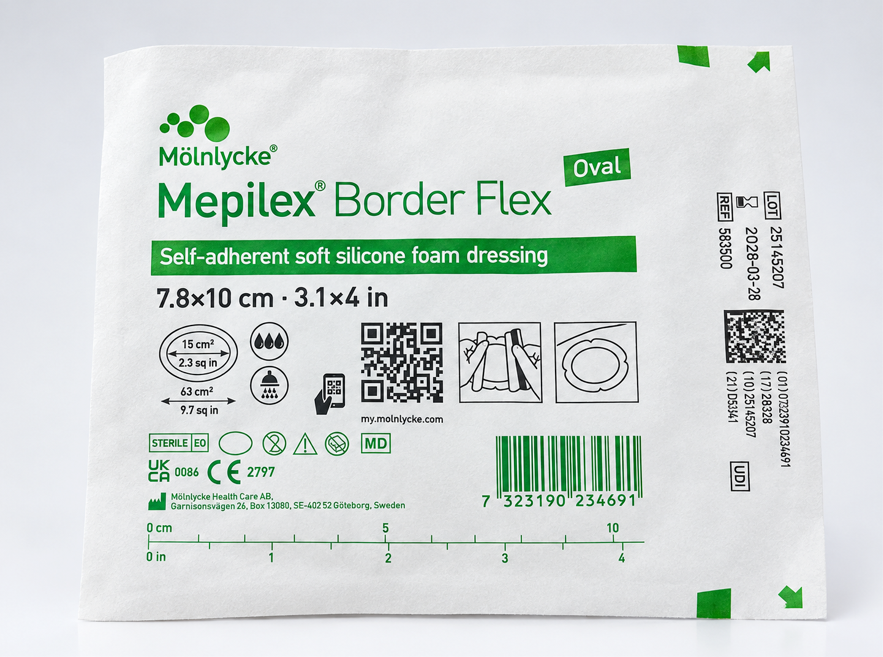 Mepilex Border Flex Oval 7,8 × 10 cm, 1 komad