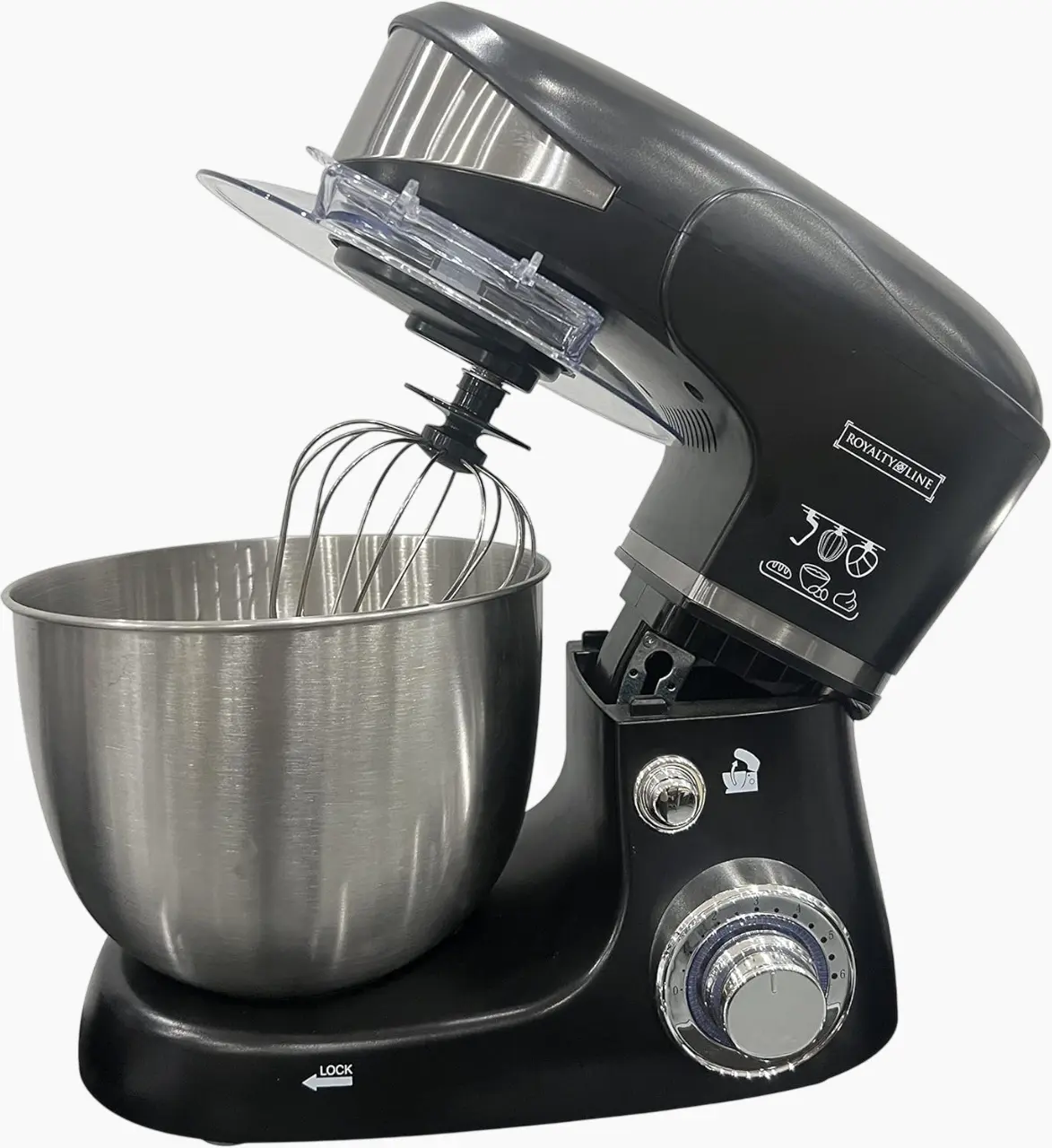 Royalty Line Mikser sa posudom sa dodacima PKM1600, 3 brzine, 1600 W, 6 l, Crni