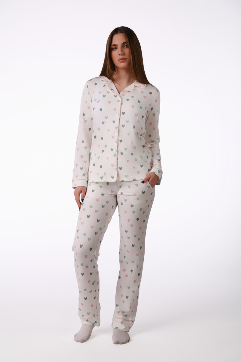 SF ŽENSKI KОMPLЕT PIDŽAMЕ 735223 MINI GREEN HEARTS DD FW26