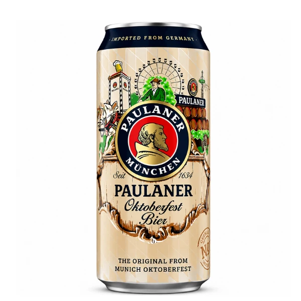 Paulaner Oktoberfest Bier 6 %, sezonsko svetlo pivo, 0,5l, limenka