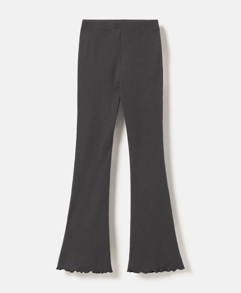 Sivi leggings za devojčice sa širim nogavicama