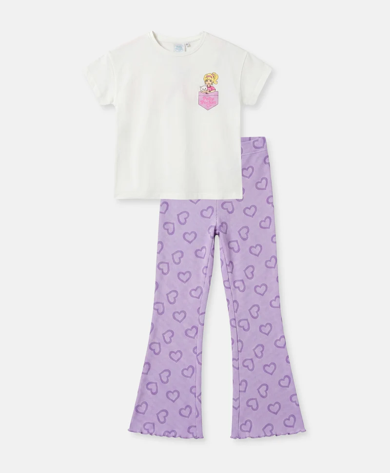 Komplet za devojčice Polly Pocket, majica i helanke