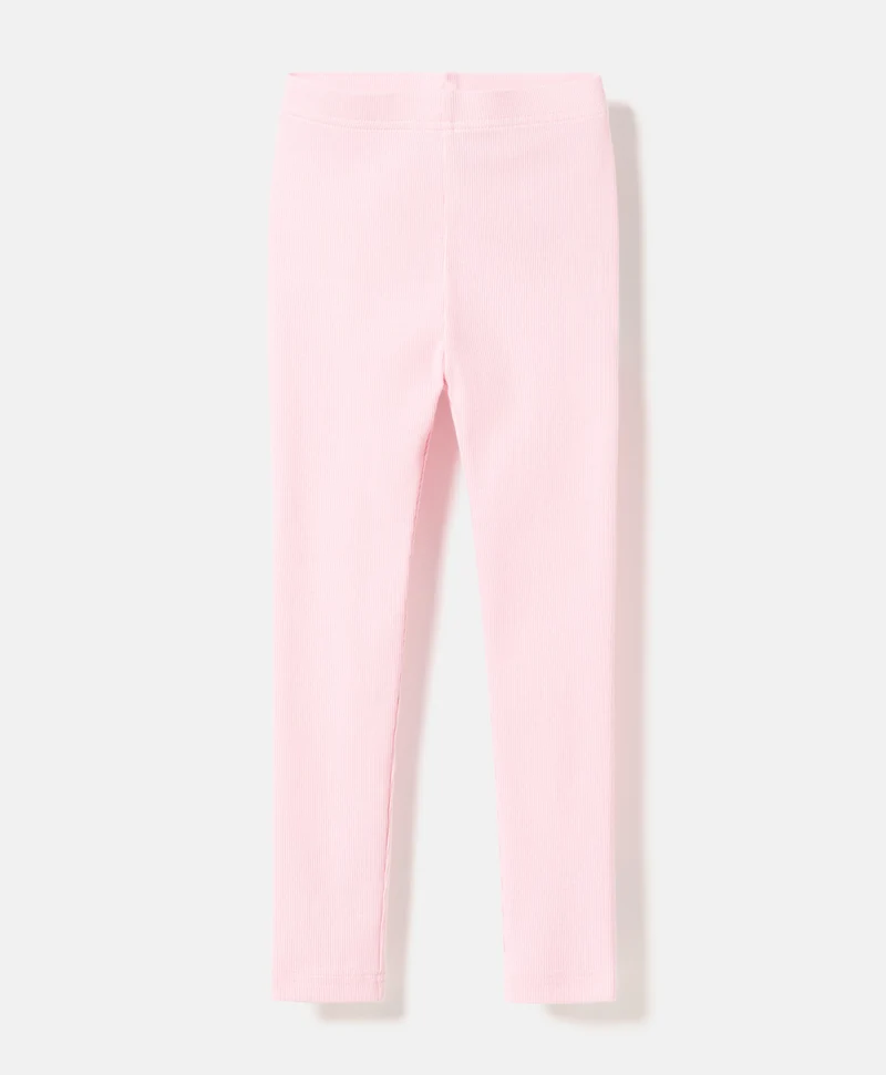 Roze leggins za devojčice sa prugama