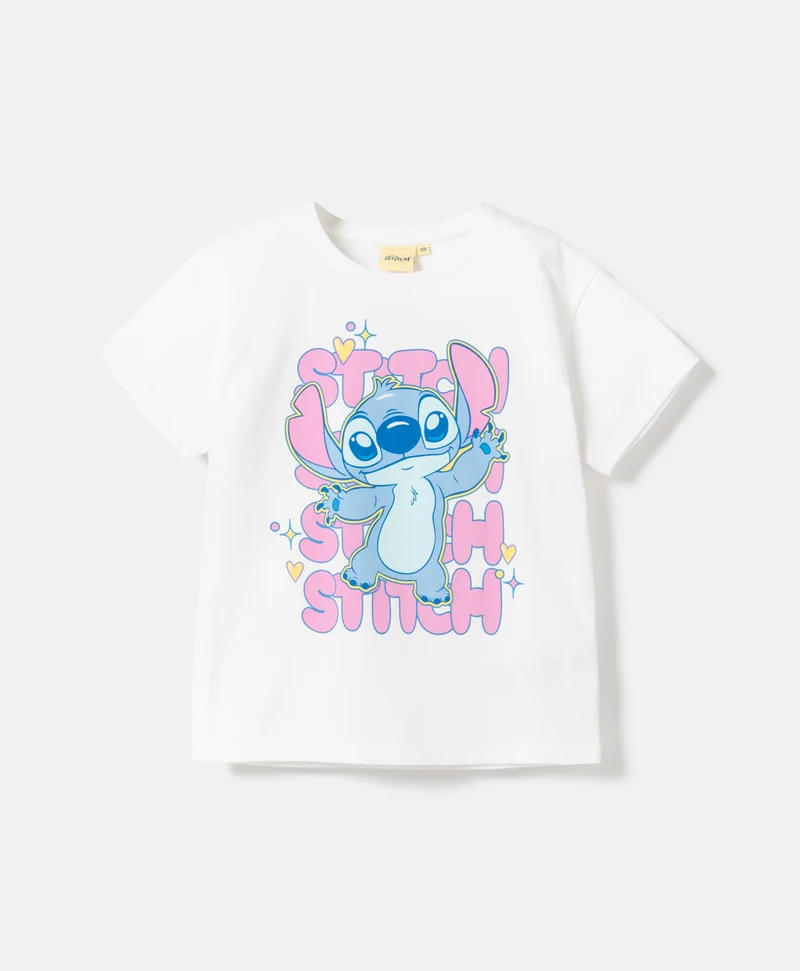 Bela majica za devojčice Stitch 100% pamuk