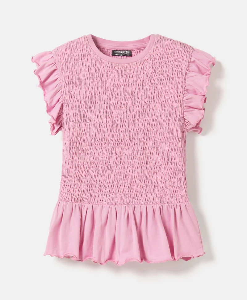 Majica za devojčice peplum kroja, 100% pamuk