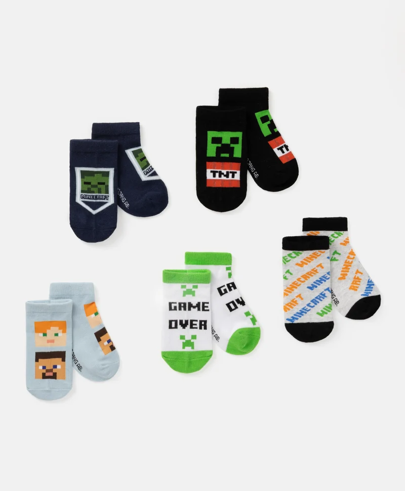 Set od 5 pari stop čarapa sa Minecraft motivom