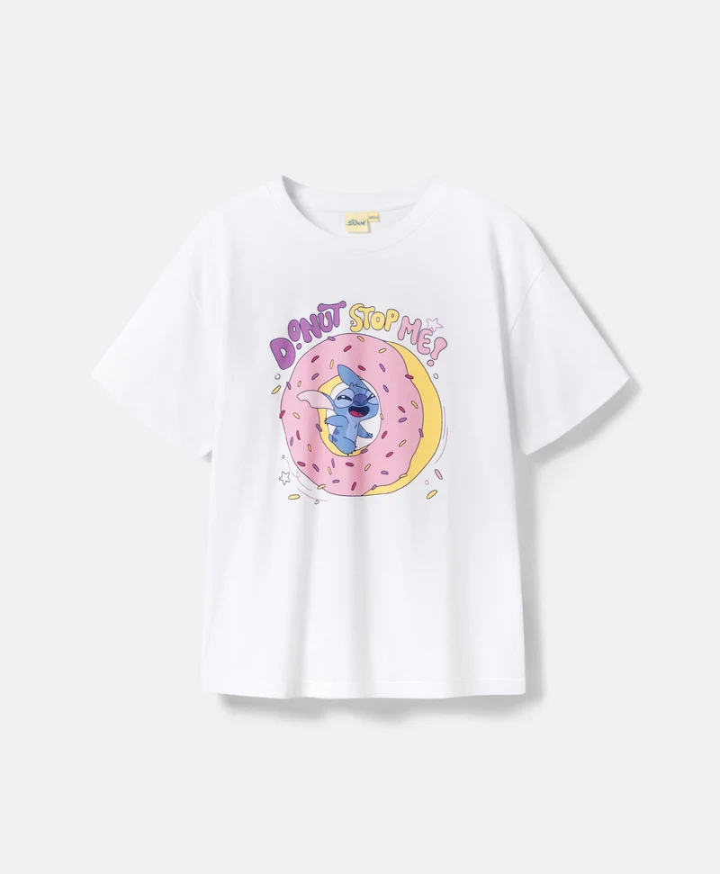 Dečija oversize majica kratkih rukava za devojčice Stitch 100% pamuk