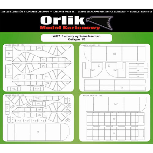 Orlik 077w Elementy wycinane laserowo do modelu K-WAGEN