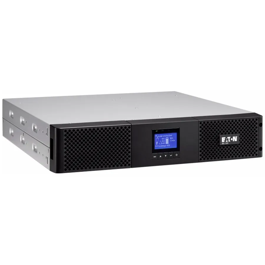 Eaton UPS 9SX 1500VA/1350W, Rack 2U; On-line double conv with PFC; LCD display; input (1) IEC-320-C14; output (6) -C13;1 USB port + 1 serial RS232 port; mini-term. block for remote ON/OFF; Network...