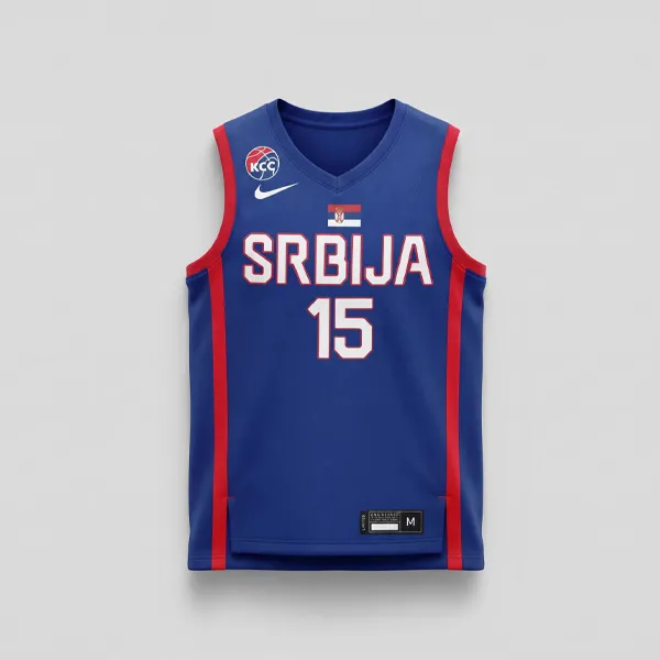 Originalni Dečiji Plavi Dres Košarkaške Reprezentacije Srbije (Nike) – Nikola Jokić 15