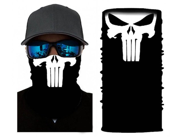 Punisher Bandana Marama Šal Potkapa Maska Kapa Model 1