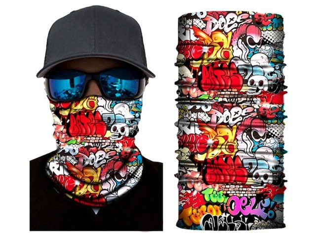 Šarena Grafiti Bandana Marama Šal Potkapa Maska Kapa M1