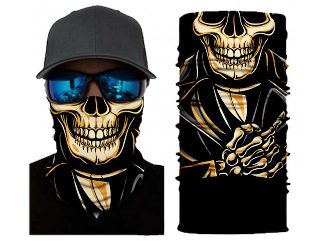 Bandana Marama Skull Kostur Šal Potkapa Maska Kapa M21