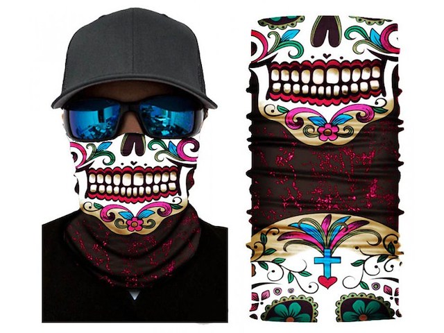 Bandana Marama Skull Kostur Šal Potkapa Maska Kapa M8