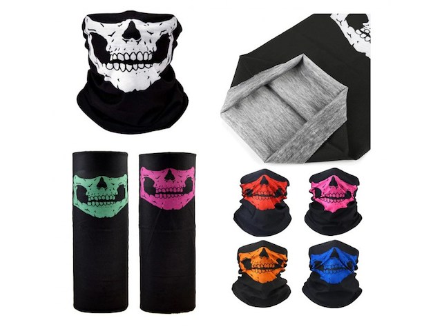 Bandana Marama Skull Kostur Šal Potkapa Maska Kapa M2