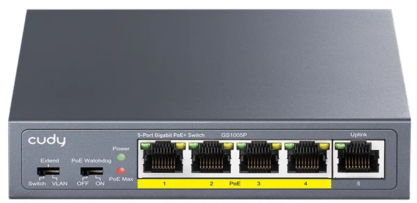 CUDY GS1005P PoE+ 5port Gigabitni switch (LAN02660)