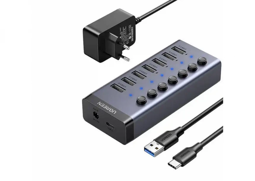 USB Hub 7 port Ugreen CM481 3.0 Tip C DC 12V napajanje