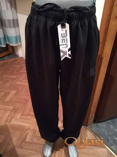 Kvalitetna muska pamucna trenerka donji deo Benx Veliki broj 4XL 5XL Crna Novo
