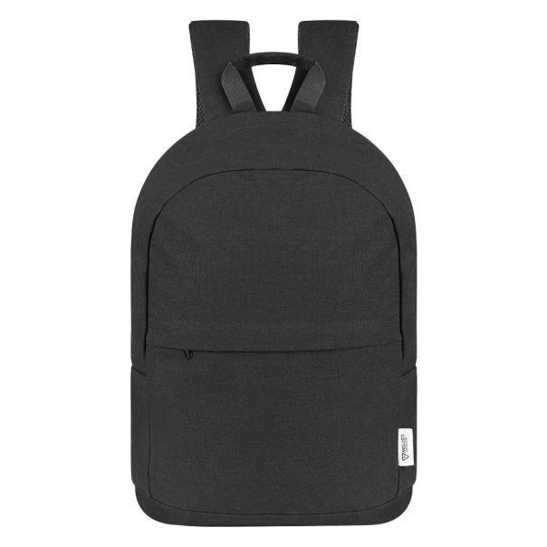 Ranac LIAM – reciklirani pamuk, skriveni džep, laptop 13", traka za kofer, crni