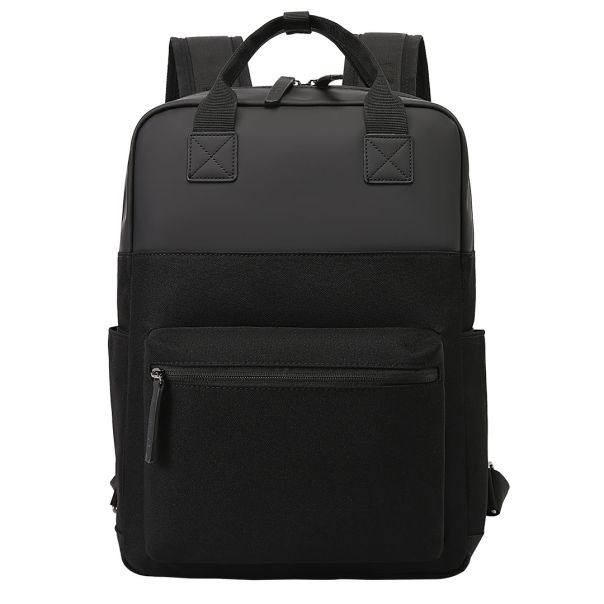 Poslovni ranac PIONEER – poliuretan, laptop 15", bočni džepovi za flašu, crni