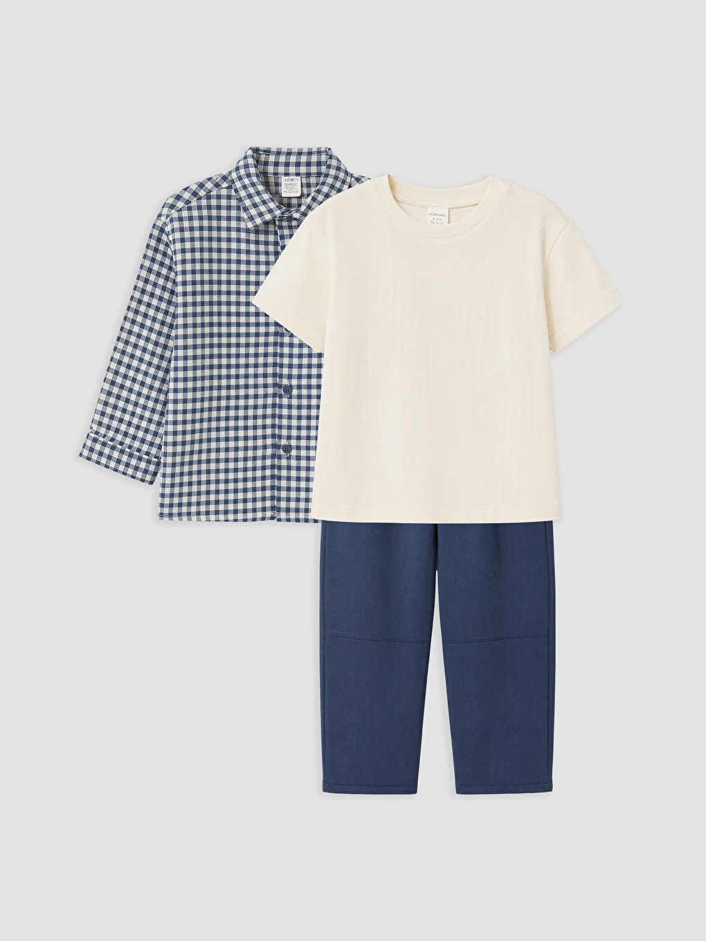 LCW baby Set Od Gabardina Za Bebe Dečake, Pakovanje Od 3 Komada