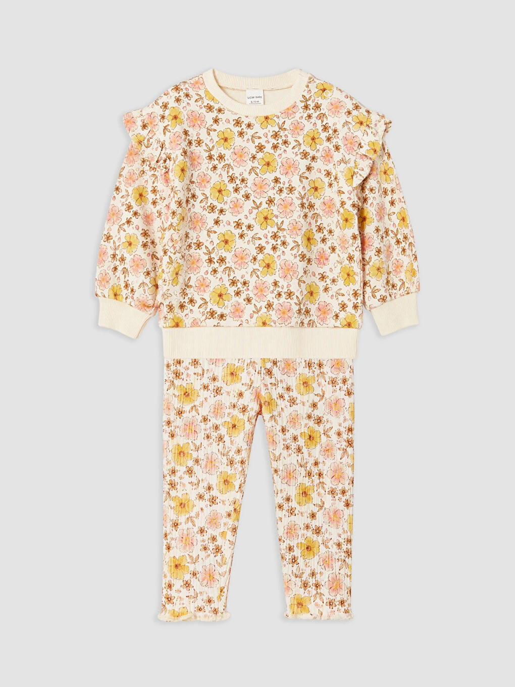 LCW baby Komplet Za Bebe Devojčice Sa Cvetnim Dezenom