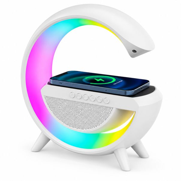 Smart RGB lampa 3 u 1 sa bežičnim punjačem i zvučnikom