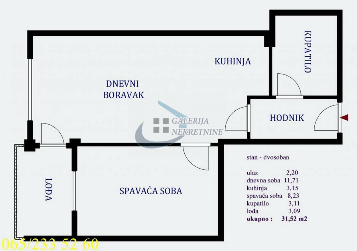 Dvosoban stan, Beograd – Železnik | Prodaja · 32m² · 82.000€