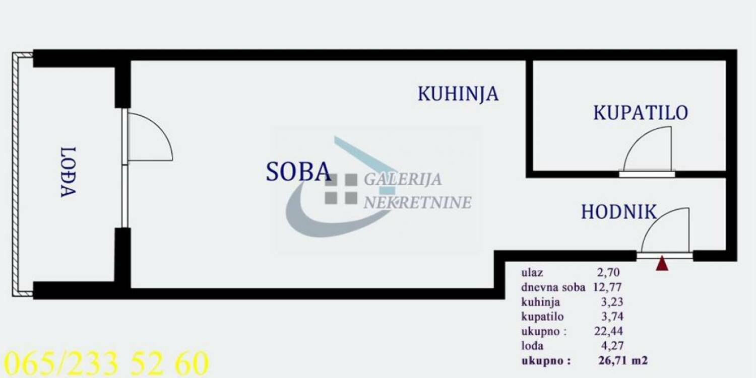 Garsonjera, Beograd – Železnik | Prodaja · 27m² · 78.000€