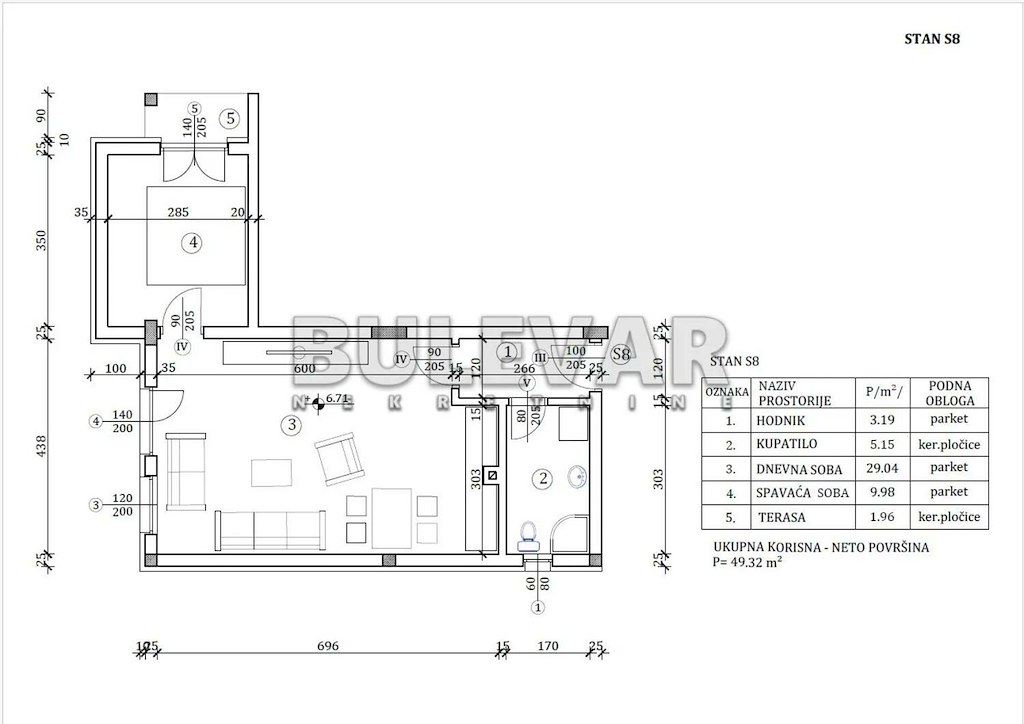 Jednoiposoban stan, Niš – Kalač brdo | Prodaja · 49m² · 95.000€