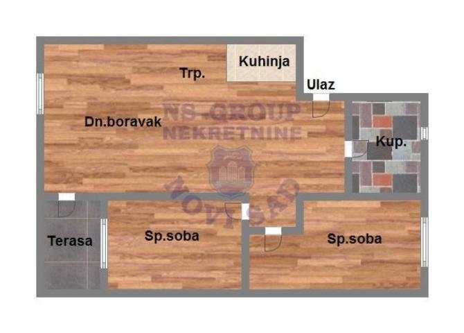 Dvosoban, 43m2 Sadovi