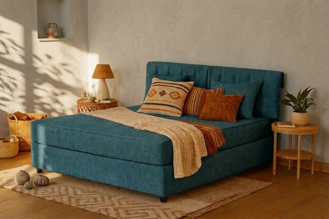SIMPO Krevet Miran san 160 x 200 cmsa mehanizmom, sa dušekom, Plavi