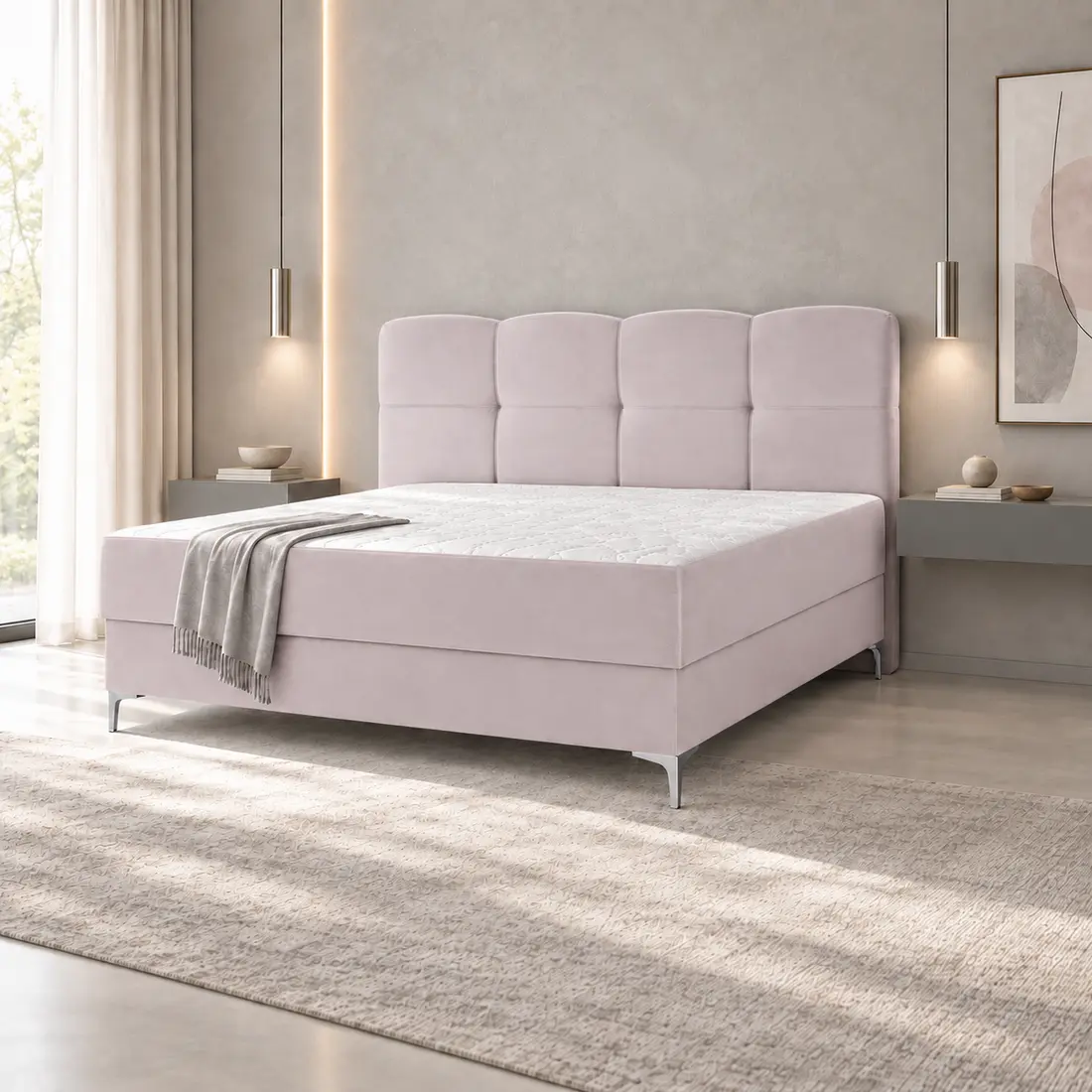 Grantex Line Francuski ležaj Marbella, 140 x 200 cm, Roze