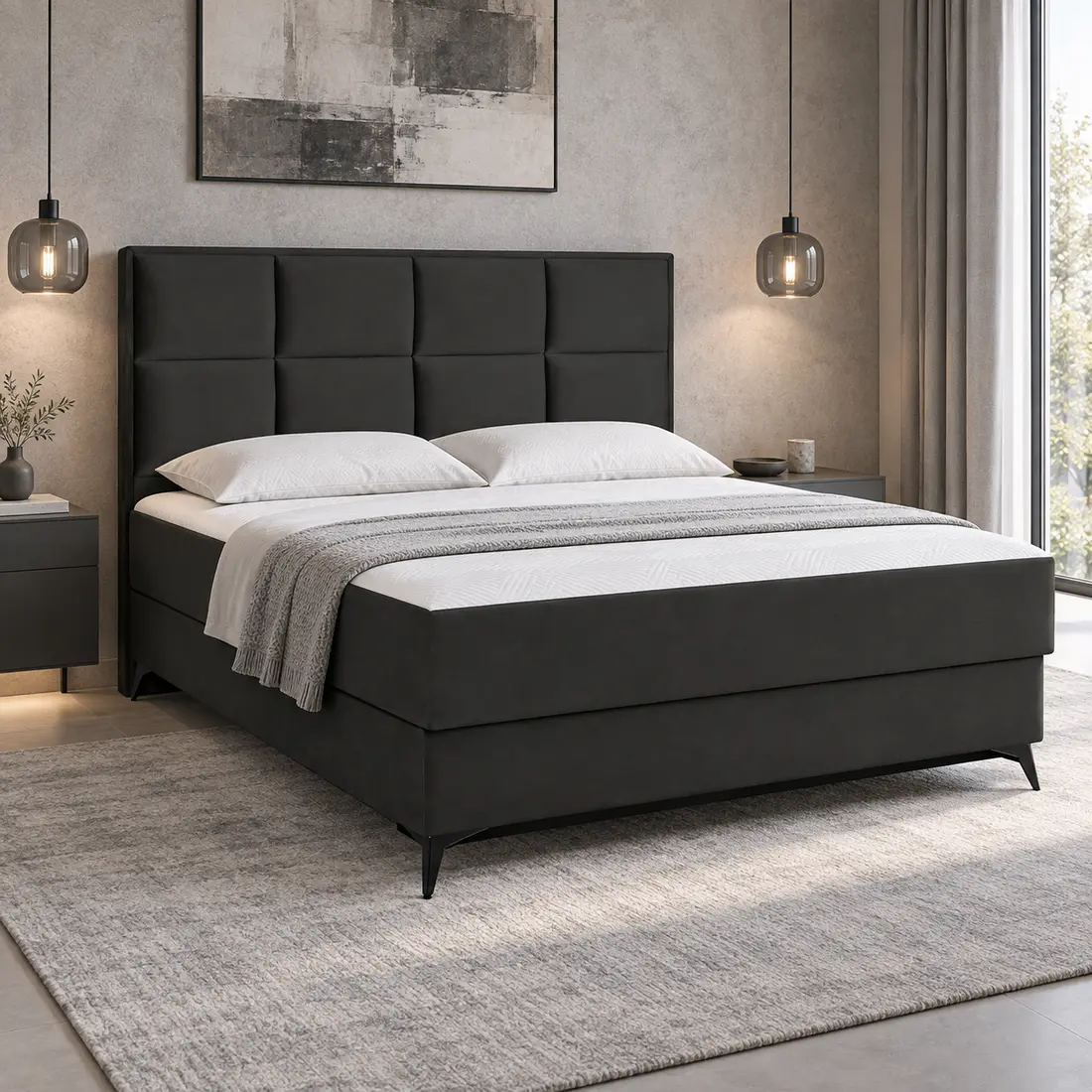 Grantex line Francuski ležaj Terra 160 x 200 cm, Tamnosivi