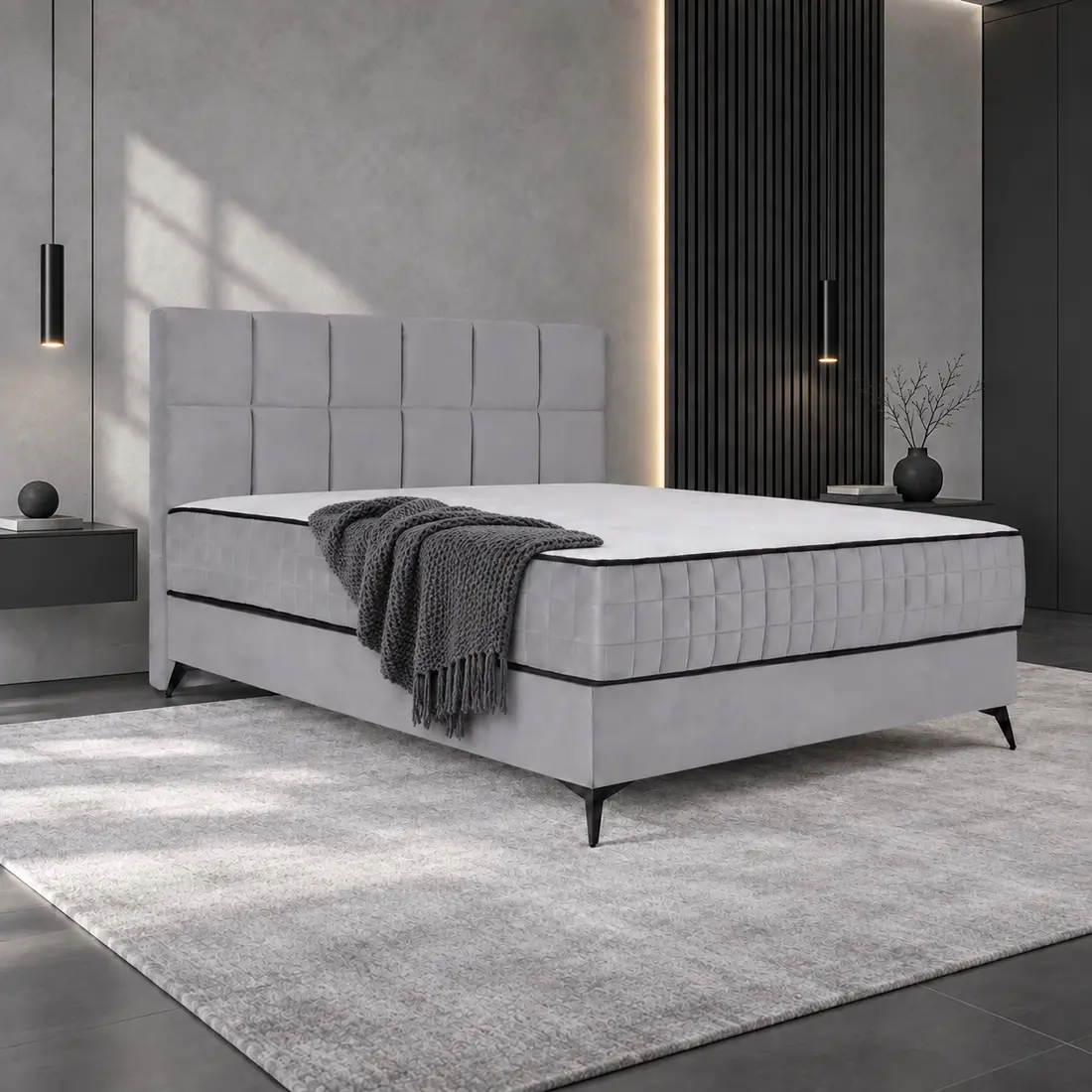 Grantex line Francuski lezaj Lina 140 x 200 cm, Sivi