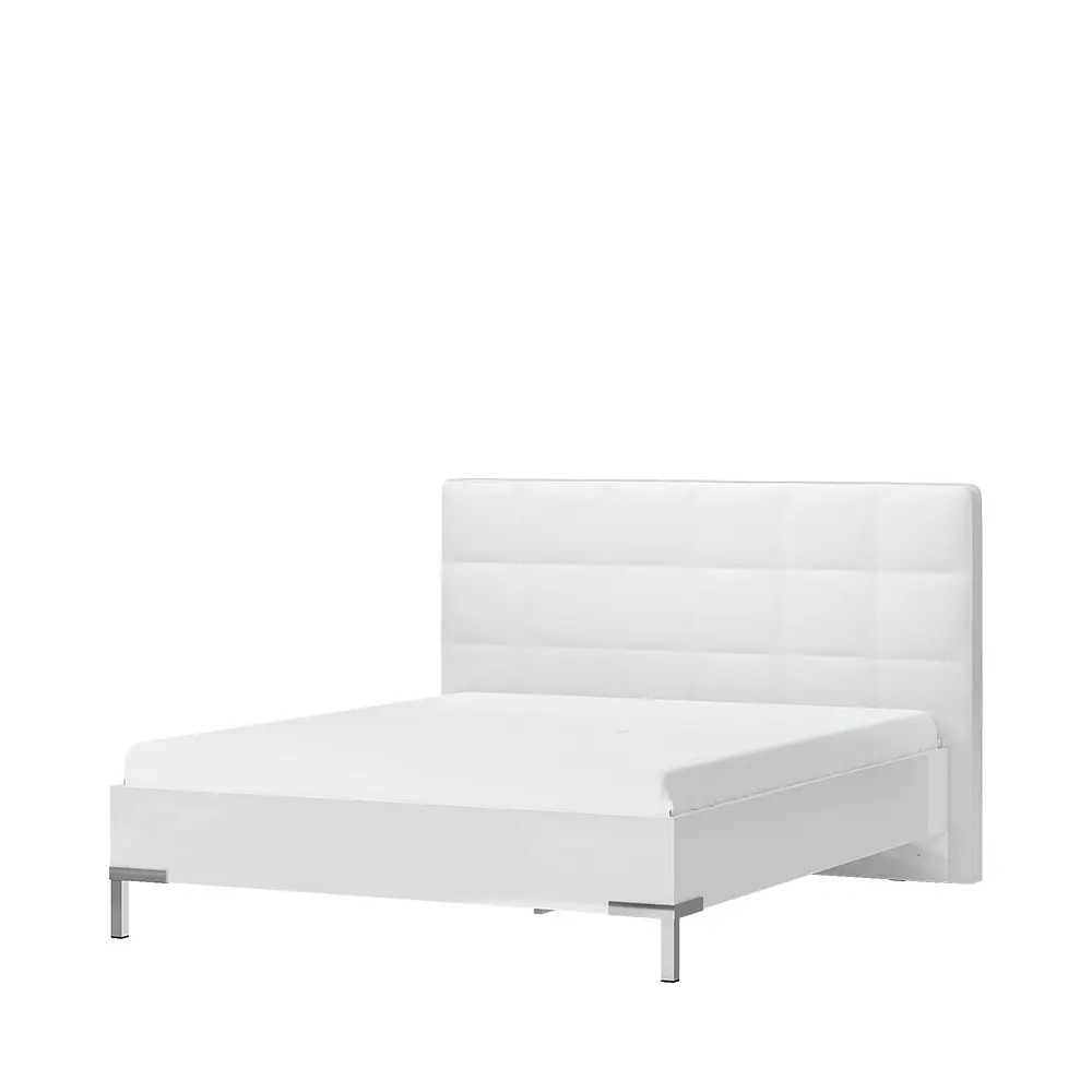 JELA KREVET KR180V - kolekcija Piano - Kristalno bela/Bela eko koža - 180 x 200 cm