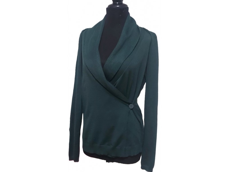 H&M, tamno zeleni kardigan, S-M