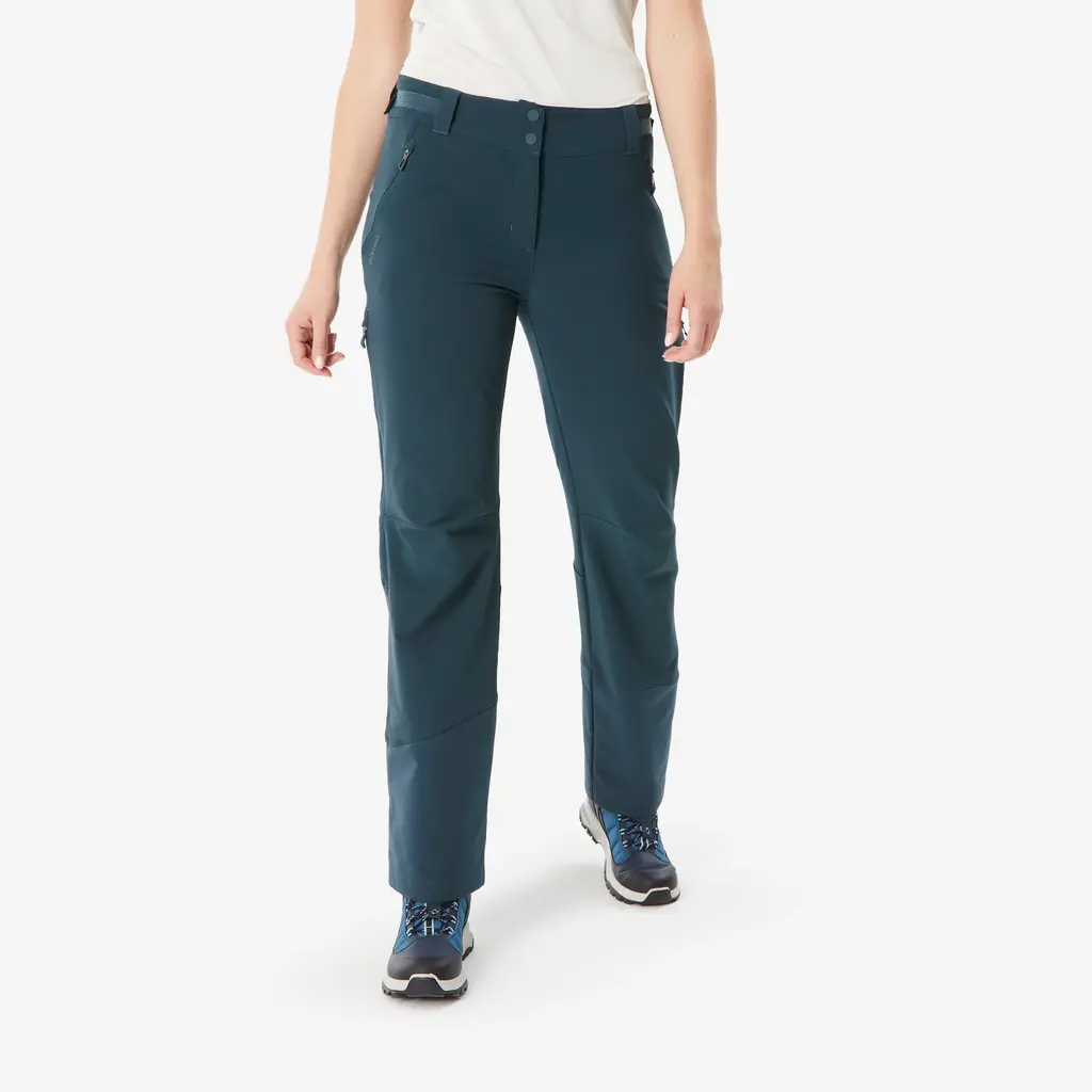 Zelene ženske vodoodbojne pantalone za planinarenje SH500 Ventil