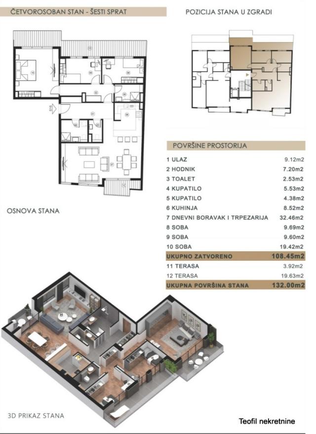 VRACAR ČUBURA 132m2 , (2T) ,607200e
