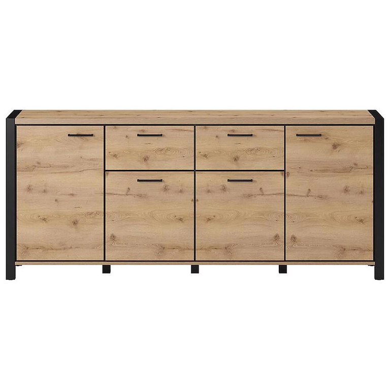 Aktiv komoda 213x41x91 hrast/crna