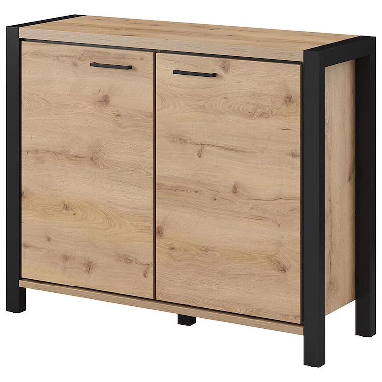 Aktiv komoda 112x41x91 hrast/crna