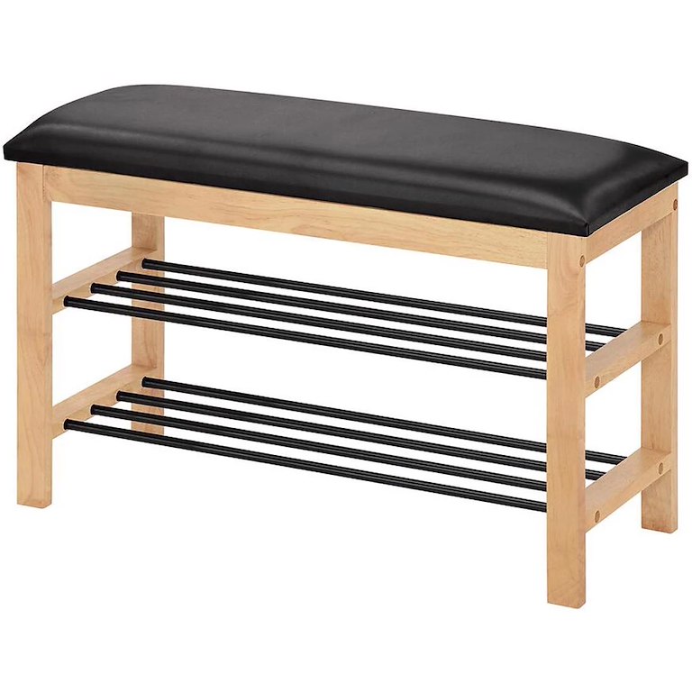 Ormaric za cipele sa sjedalom 81x31x49 cm hrast/crna