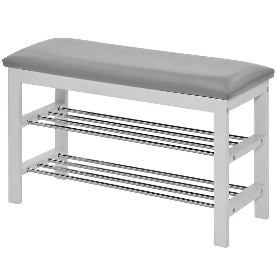 Ormaric za cipele sa sjedalom 81x31x49 cm bela/siva