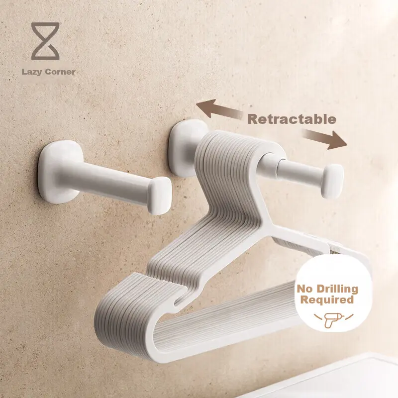 Lazy Corner Zidni stalak za vešalice, 2 komada, Beli
