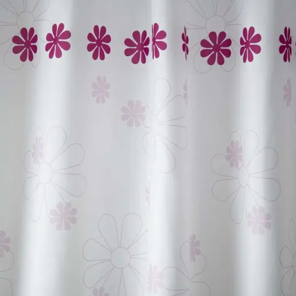 LAGUNA Kupatilska zavesa 180x200cm FLOWER belo-ružičasta