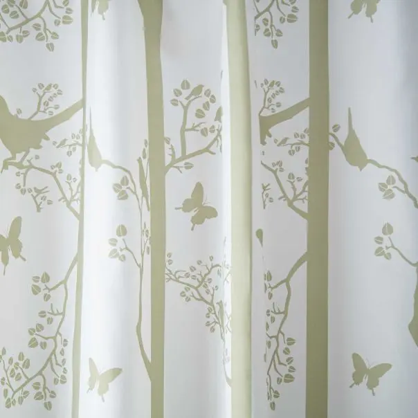 LAGUNA Kupatilska zavesa 180x200cm BIRD belo-maslinasta
