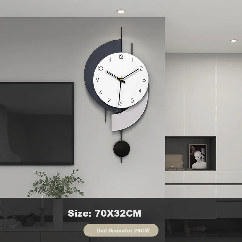 Momen Zidni sat, 70x32 cm, Crni