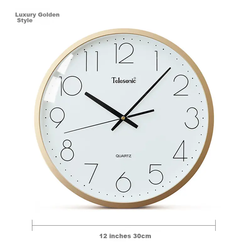 Telesonic Zidni sat, 30 cm, Zlatne boje