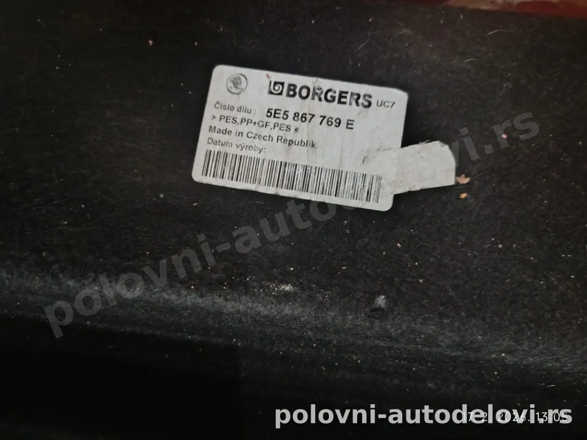 Polica gepeka skoda octavia a7 limuzina